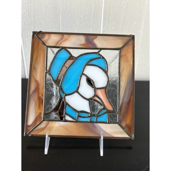 Handmade | Accents | Vintage Stained Glass Geese Suncatcher Blue ...